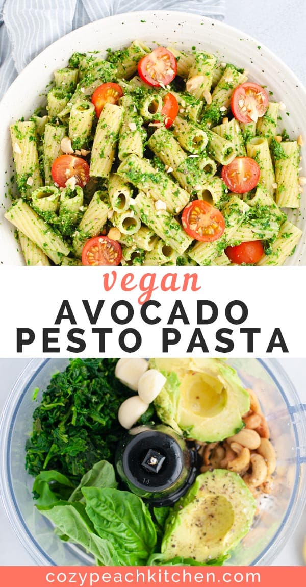 Vegan Avocado Pesto Pasta Cozy Peach Kitchen