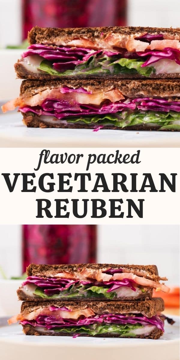 Vegetarian Reuben Sandwich with Pickled Cabbage - Cozy Peach Kitchen