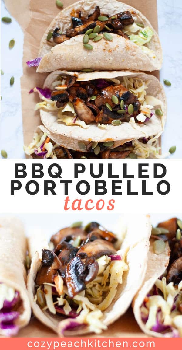 BBQ Portobello Mushroom Tacos - Cozy Peach Kitchen