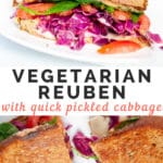 Vegetarian Reuben with Quick Pickled Cabbage - Cozy Peach Kitchen