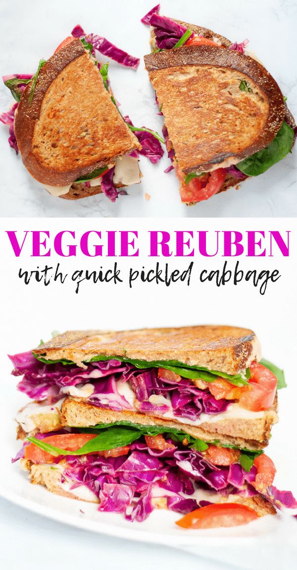 Vegetarian Reuben Sandwich with Pickled Cabbage - Cozy Peach Kitchen