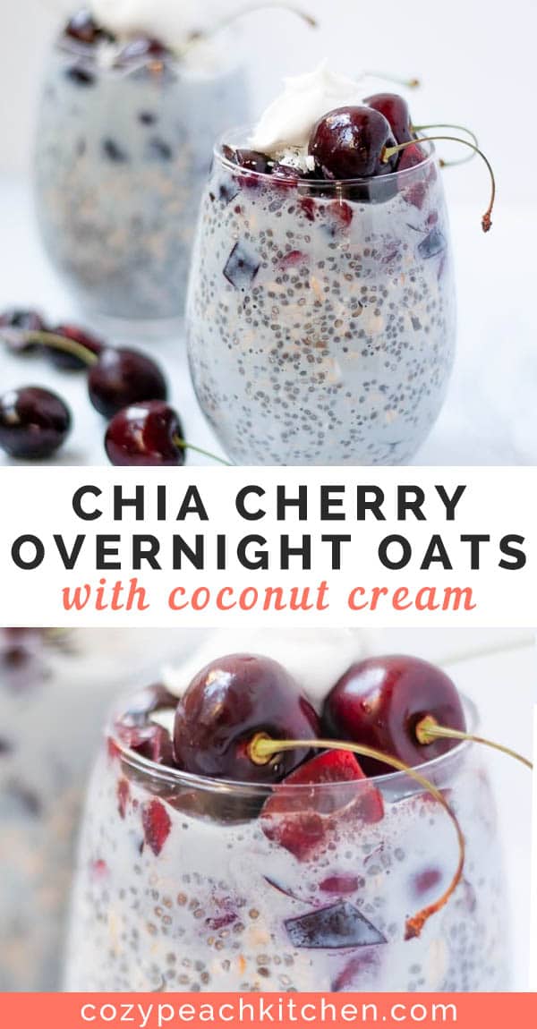 Cherry Overnight Oats - Cozy Peach Kitchen