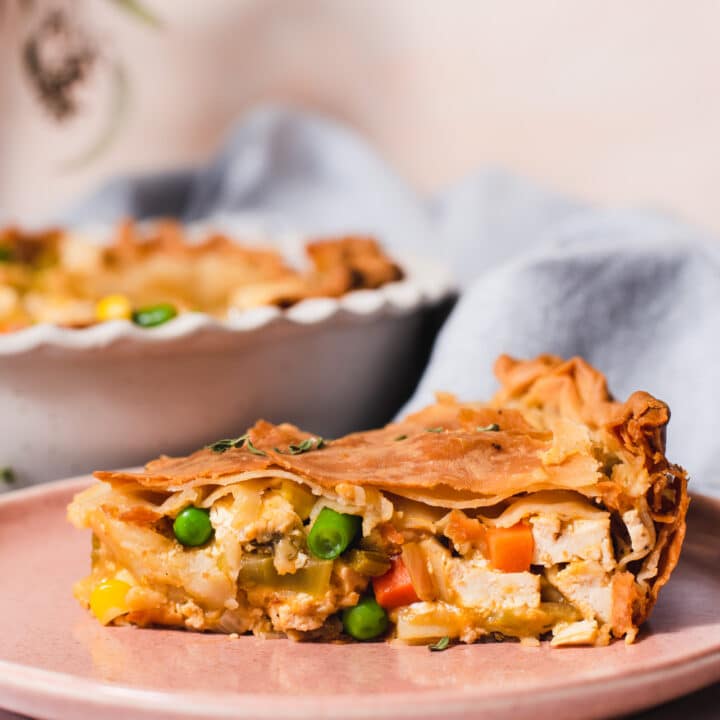 Vegan Tofu Pot Pie - Cozy Peach Kitchen