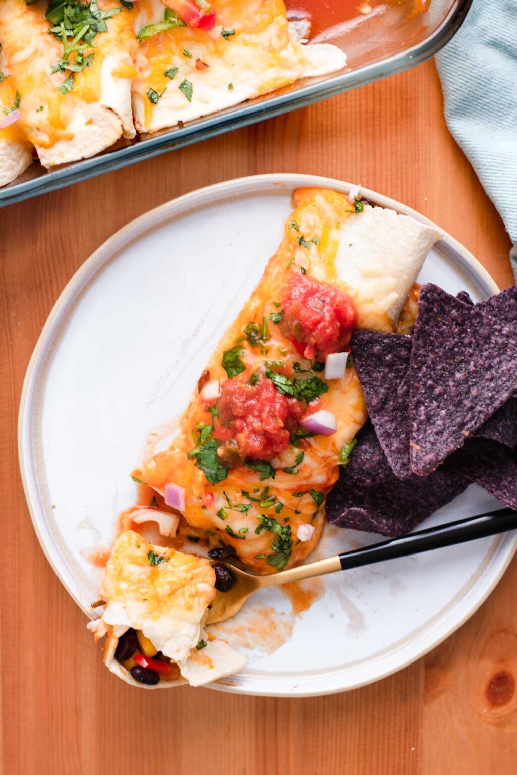 Vegetarian Black Bean Enchiladas - Cozy Peach Kitchen