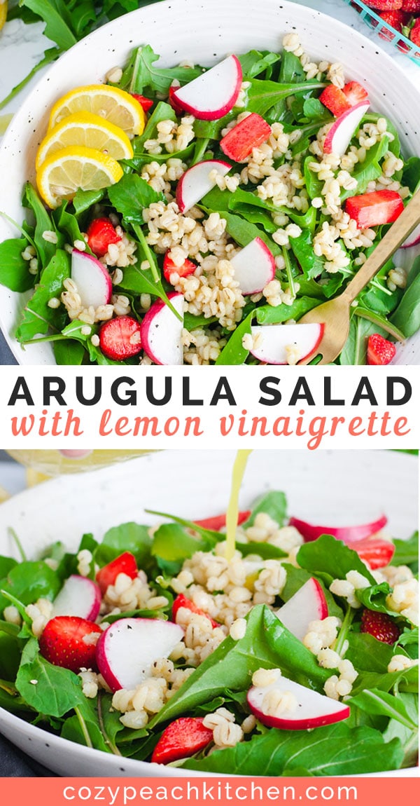 Spring Arugula Salad with Lemon Vinaigrette - Cozy Peach Kitchen