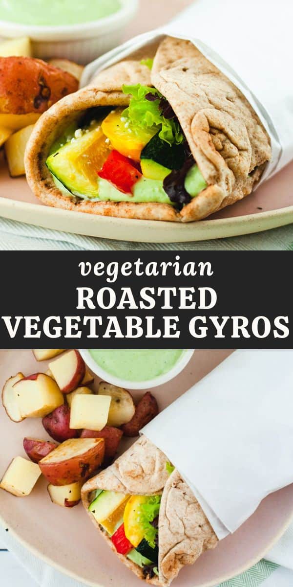 Vegetarian Gyros with Roasted Vegetables - Cozy Peach Kitchen