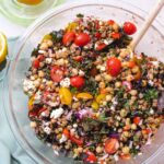 Vegetarian Lentil Salad with Honey Mustard Vinaigrette - Cozy Peach Kitchen