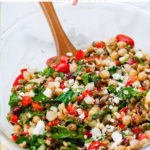Vegetarian Lentil Salad with Honey Mustard Vinaigrette - Cozy Peach Kitchen