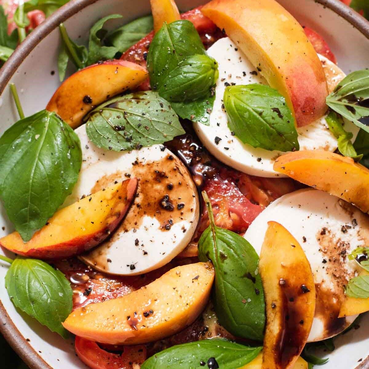 Summer Peach Caprese Salad - Cozy Peach Kitchen