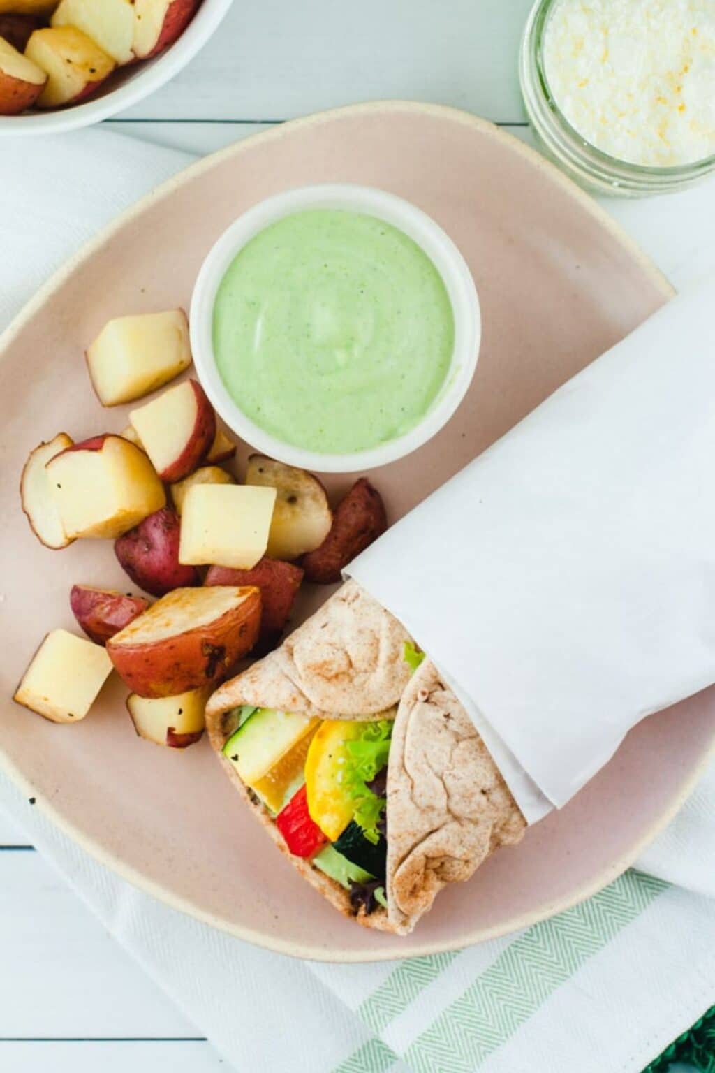 Vegetarian Gyros with Roasted Vegetables - Cozy Peach Kitchen