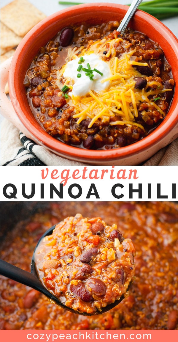 Vegetarian Quinoa Chili - Cozy Peach Kitchen