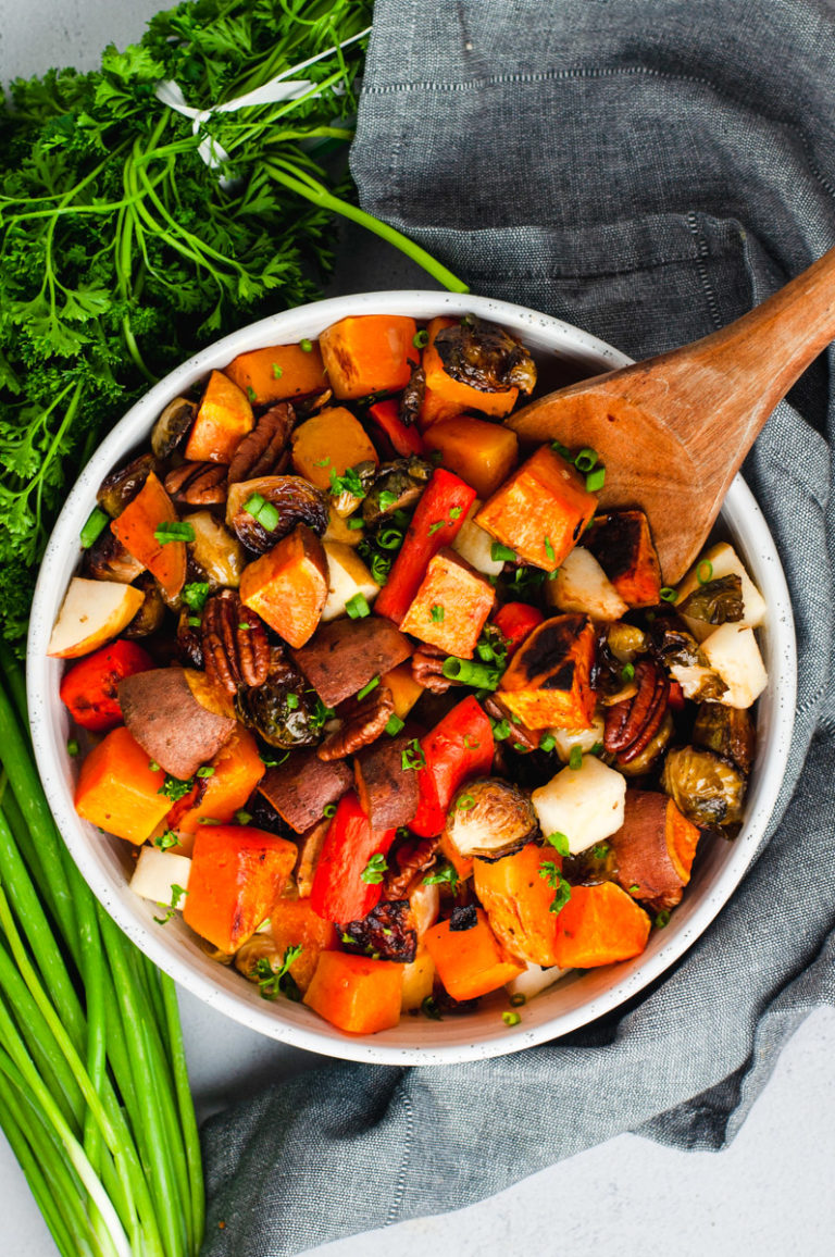 Balsamic Roasted Fall Vegetables - Cozy Peach Kitchen
