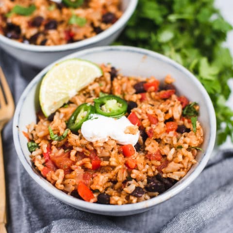 Black Beans and Brown Rice (One-Pot, Vegetarian) - Cozy Peach Kitchen