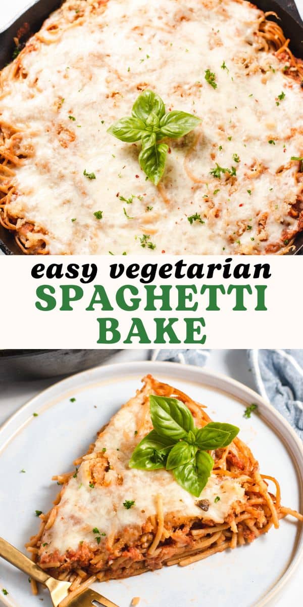 Vegetarian Baked Spaghetti - Cozy Peach Kitchen
