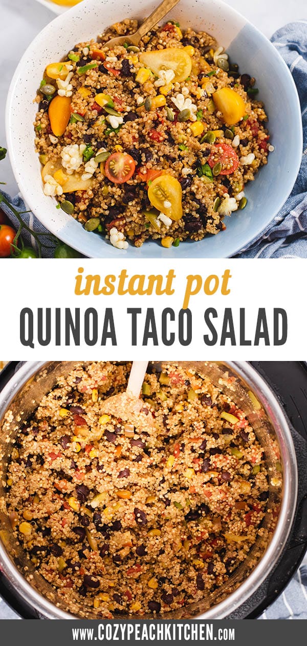 Instant Pot Quinoa Taco Salad - Cozy Peach Kitchen