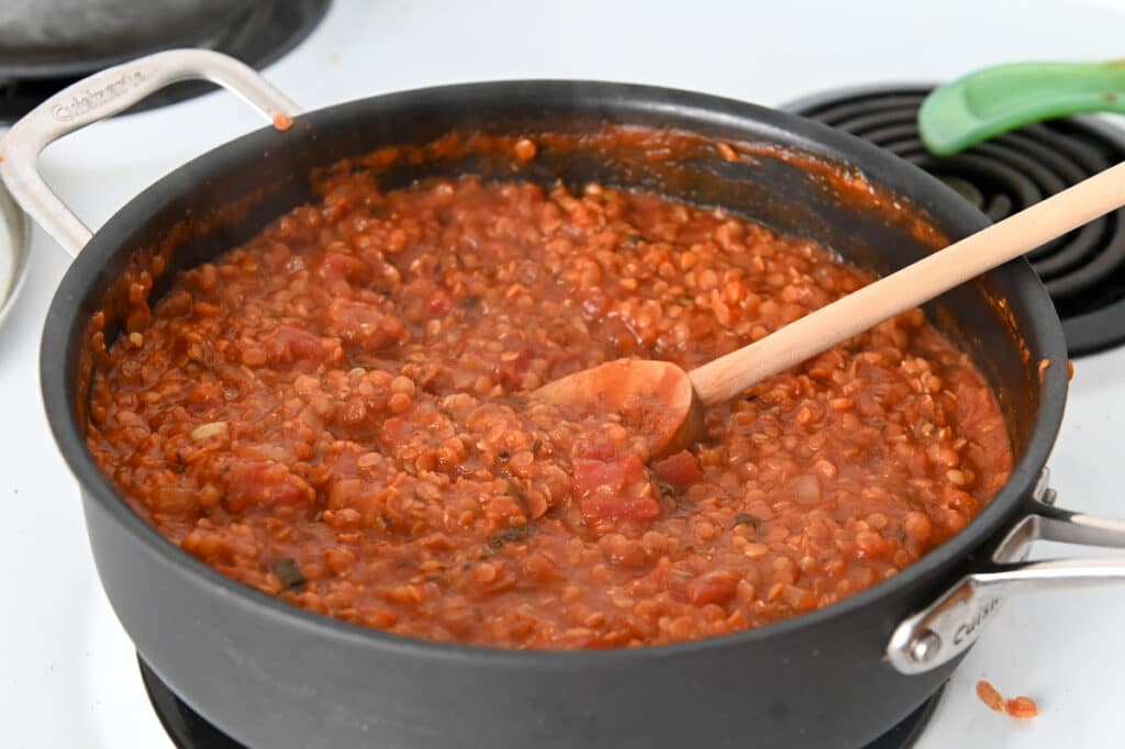 Red Lentil Pasta Sauce - Cozy Peach Kitchen