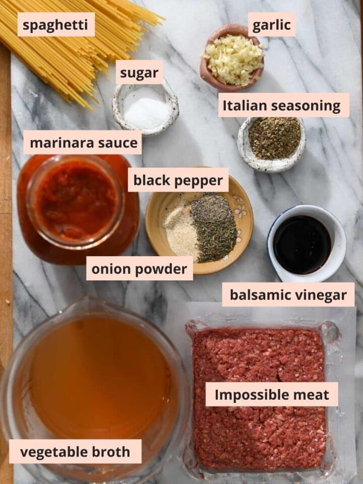 One Pot Vegetarian Spaghetti - Cozy Peach Kitchen