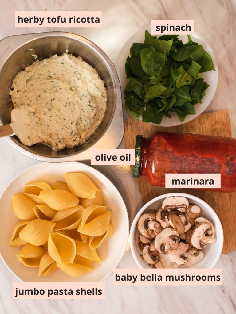 Vegan Stuffed Shells with Tofu Ricotta - Cozy Peach Kitchen
