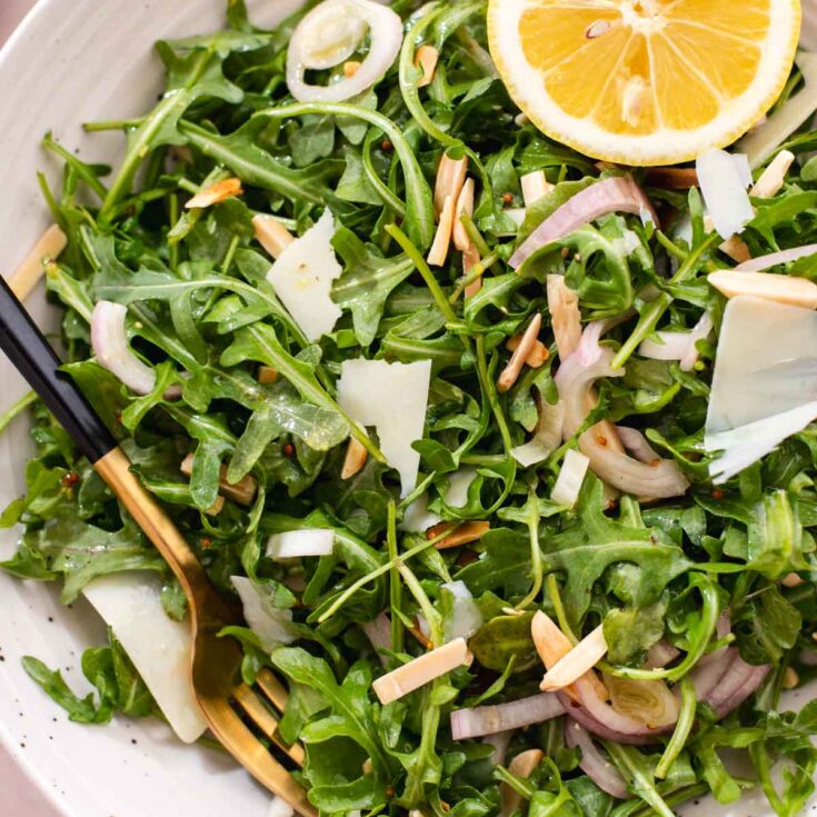 Arugula Salad with Lemon Vinaigrette - Cozy Peach Kitchen