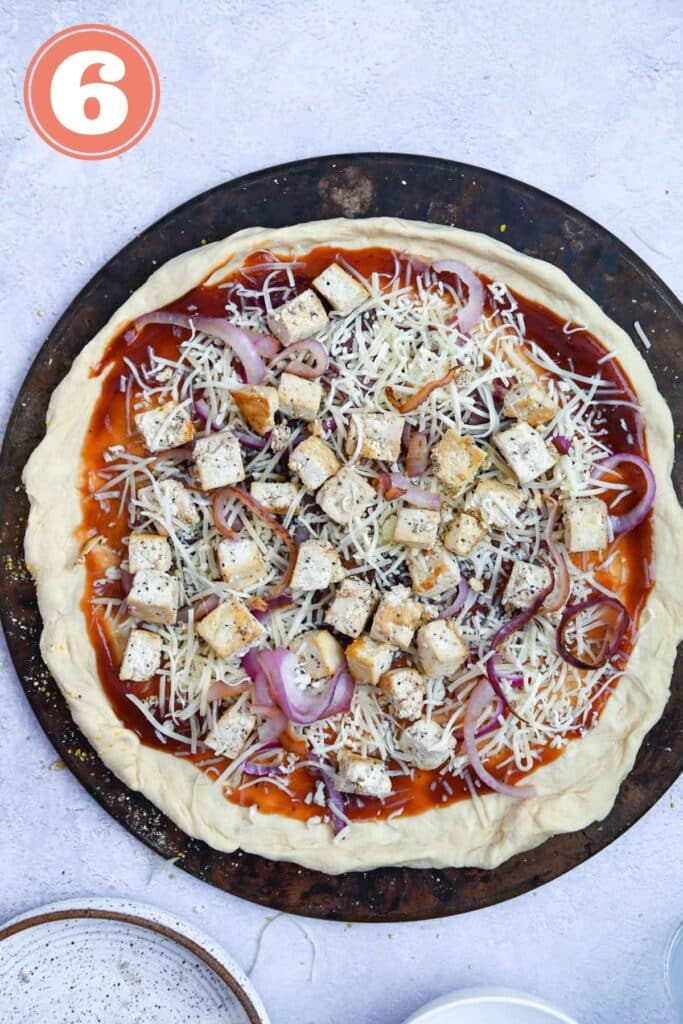 BBQ Tofu Pizza - Cozy Peach Kitchen