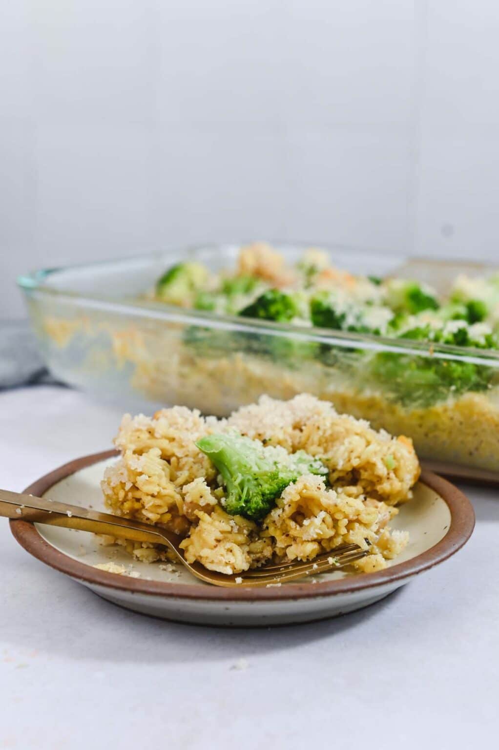 Cheesy Broccoli Rice Casserole - Cozy Peach Kitchen