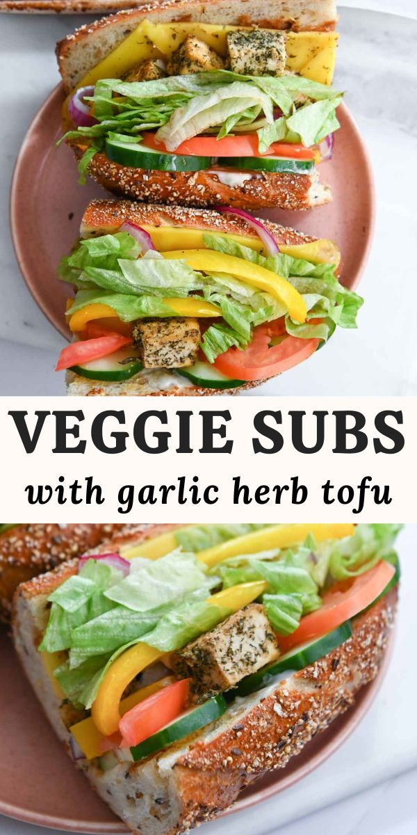 Veggie Subs with Seasoned Tofu - Cozy Peach Kitchen