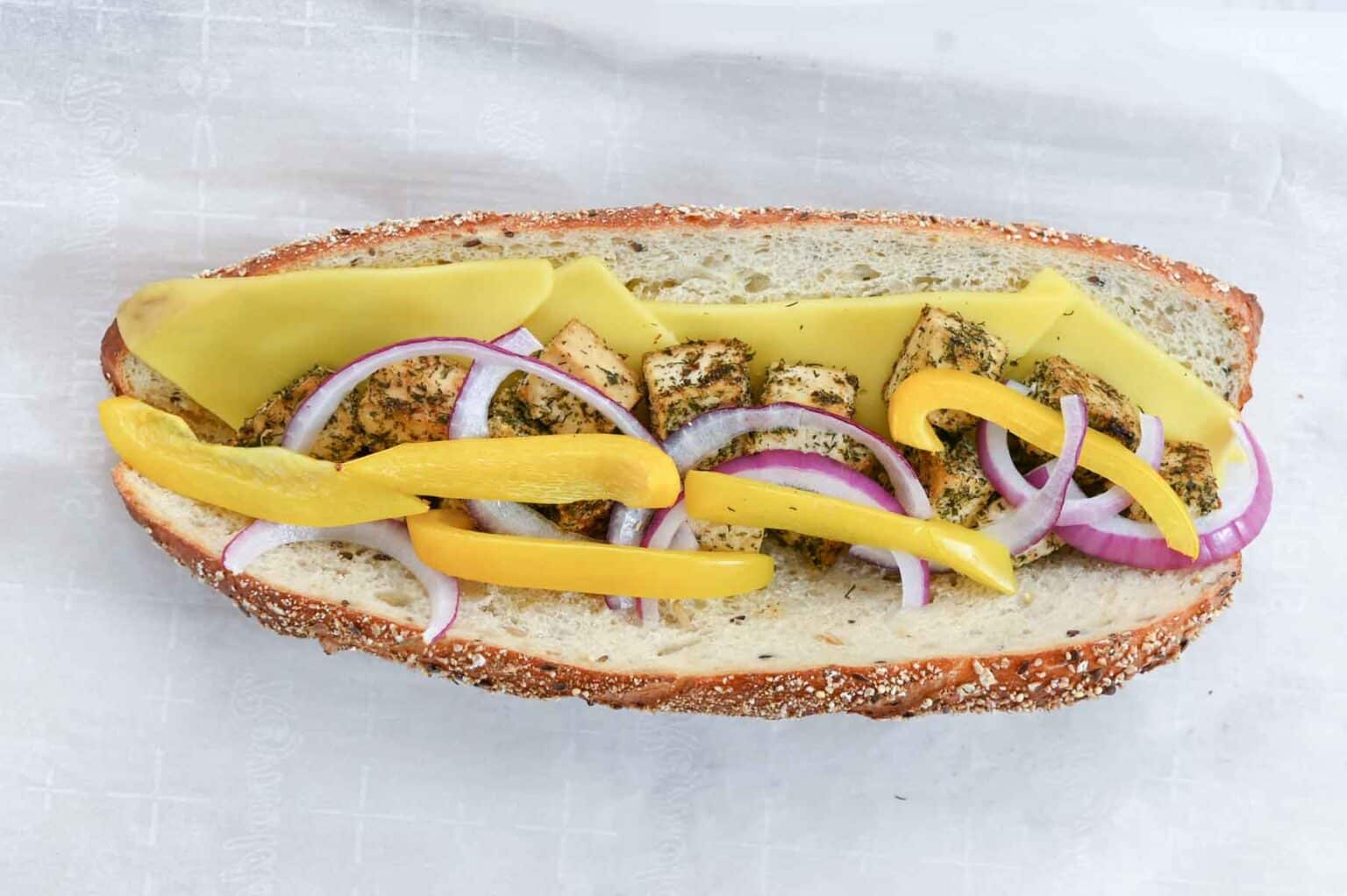 Veggie Subs with Seasoned Tofu - Cozy Peach Kitchen