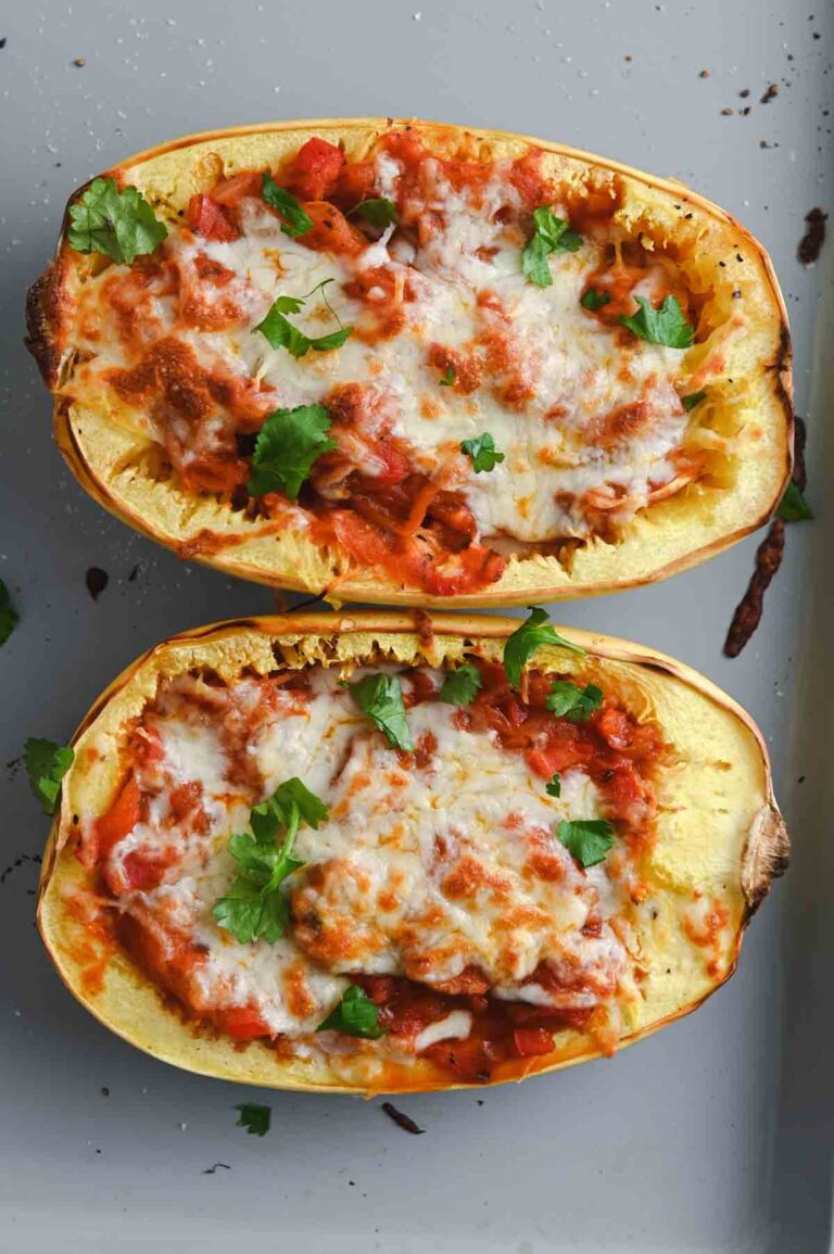 Stuffed Spaghetti Squash - Cozy Peach Kitchen