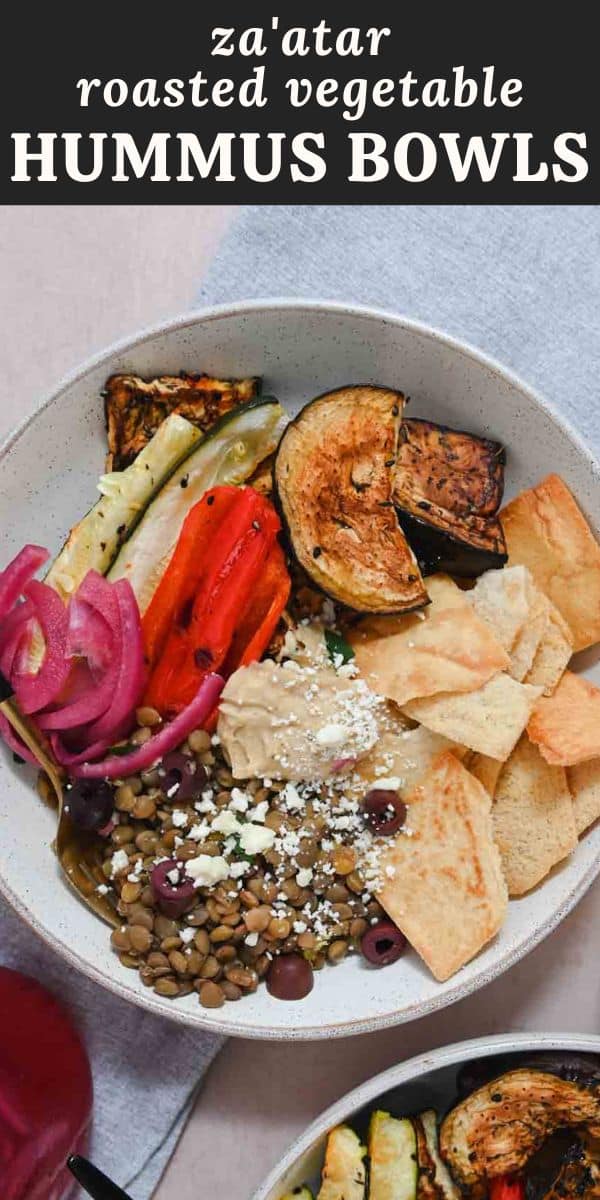 Hummus Bowls with Roasted Veggies - Cozy Peach Kitchen