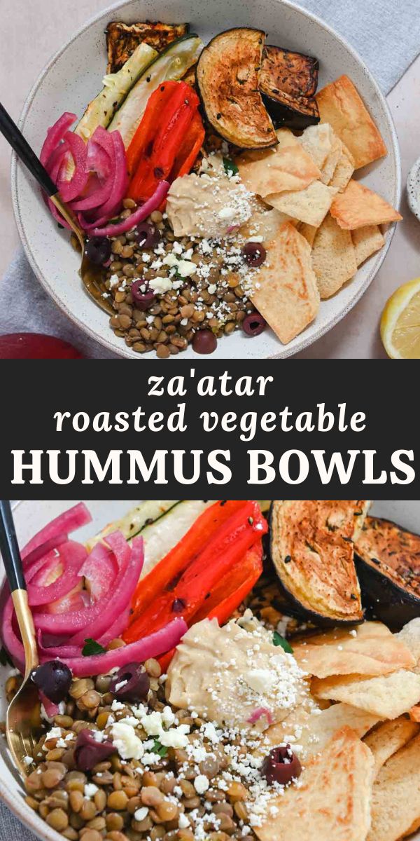 Hummus Bowls with Roasted Veggies - Cozy Peach Kitchen