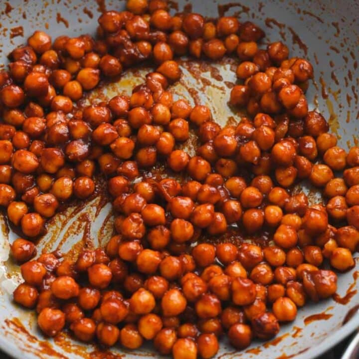 BBQ Chickpeas (Stovetop or Roasted) - Cozy Peach Kitchen