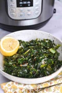 Instant Pot Kale (Two Ways) - Cozy Peach Kitchen