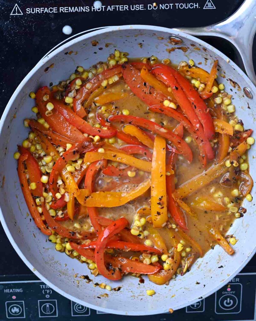 Bell Pepper Pasta with Sweet Corn - Cozy Peach Kitchen