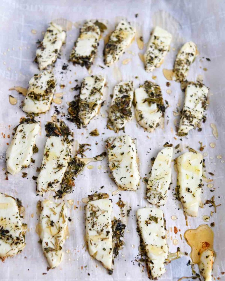 Honey Baked Halloumi - Cozy Peach Kitchen