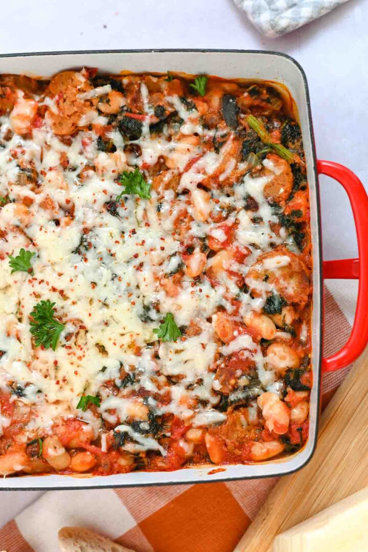 Cheesy White Beans and Kale - Cozy Peach Kitchen