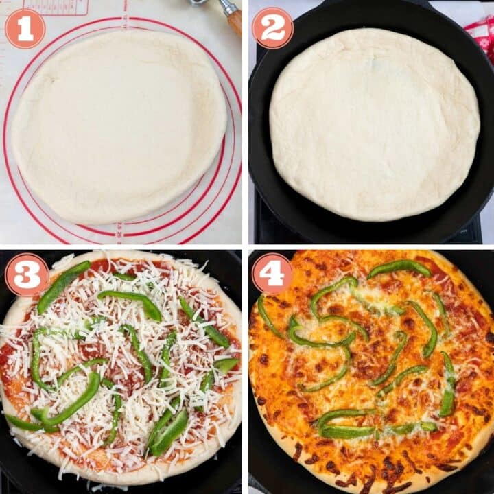 Foolproof Cast Iron Skillet Pizza - Cozy Peach Kitchen