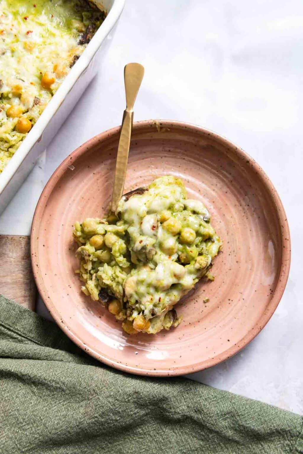 Pesto Rice Bake - Cozy Peach Kitchen
