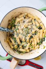 Creamy Rigatoni Primavera - Cozy Peach Kitchen