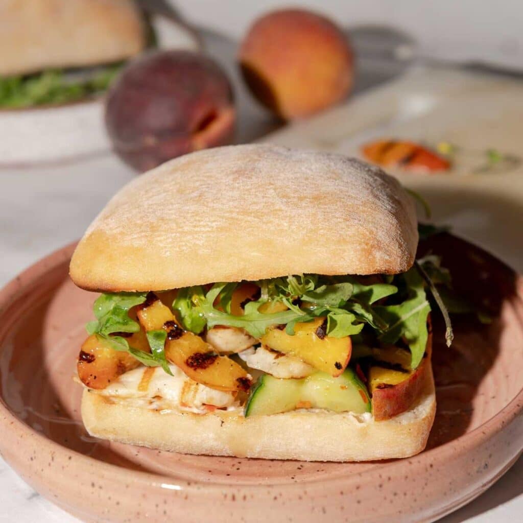Peach Halloumi Sandwich - Cozy Peach Kitchen
