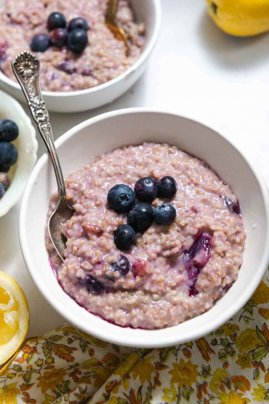 Instant Pot Blueberry Steel Cut Oats - Cozy Peach Kitchen