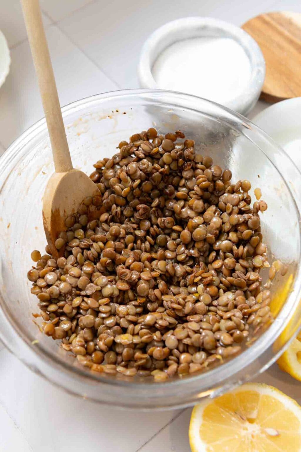 Marinated Lentils - Cozy Peach Kitchen