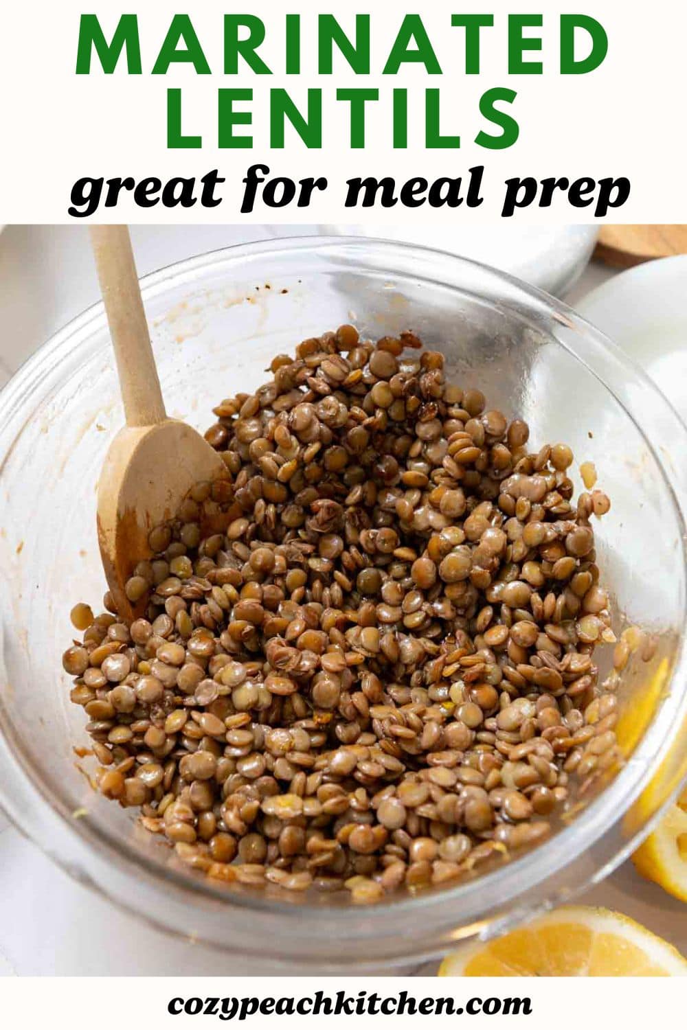 Marinated Lentils - Cozy Peach Kitchen