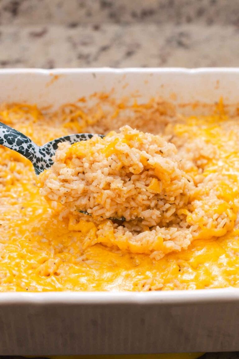 Baked Cheesy Rice - Cozy Peach Kitchen