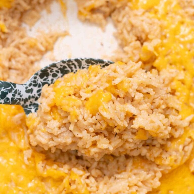 Baked Cheesy Rice - Cozy Peach Kitchen
