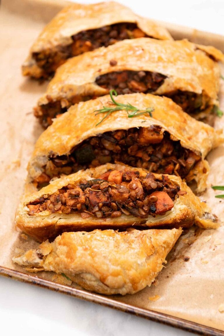Vegetarian Lentil Wellington - Cozy Peach Kitchen