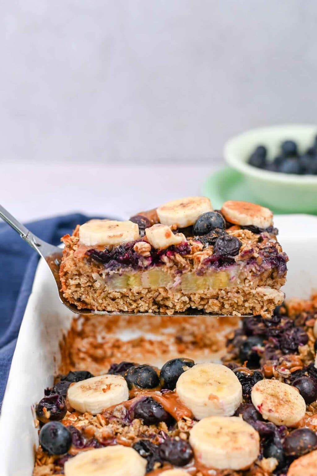 Banana & Blueberry Baked Oatmeal - Cozy Peach Kitchen
