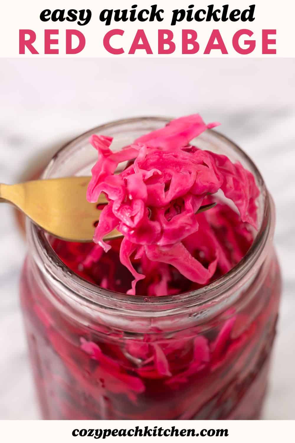 Quick Pickled Red Cabbage - Cozy Peach Kitchen