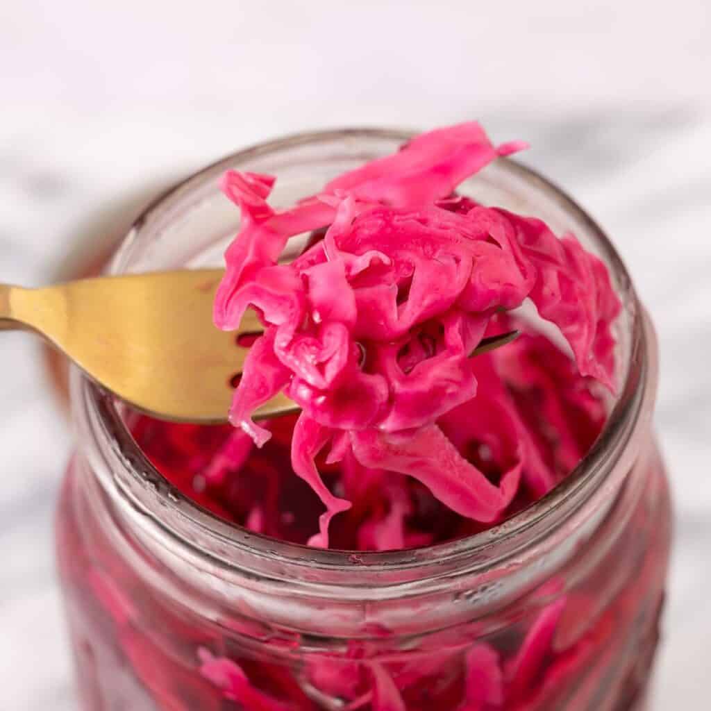 Quick Pickled Red Cabbage - Cozy Peach Kitchen