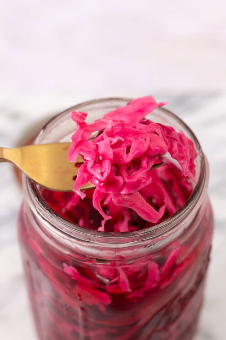 Quick Pickled Red Cabbage - Cozy Peach Kitchen