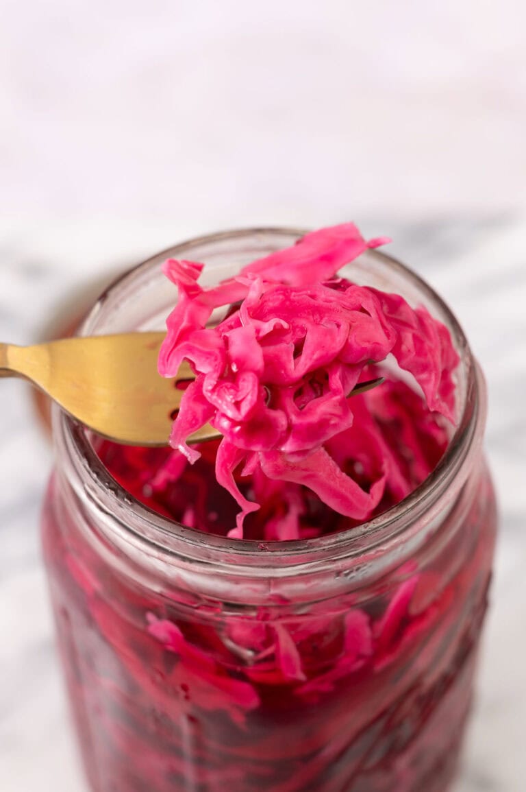 Quick Pickled Red Cabbage - Cozy Peach Kitchen